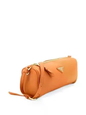 Prada Zip Buckle Pouch Leather Shoulder Bag