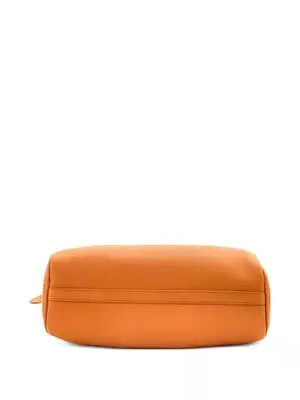Prada Zip Buckle Leather Shoulder Bag - Orange