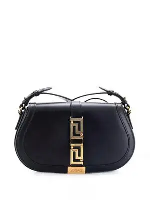 Versace Greca Goddess Leather Medium Shoulder Bag - Black