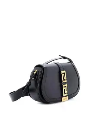 Versace Greca Goddess Leather Medium Shoulder Bag - Black