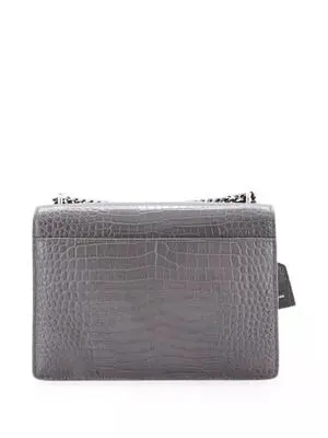Saint Laurent Sunset Crocodile Embossed Leather Medium Crossbody Bag