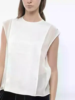 GENNY Satin-chiffon Top