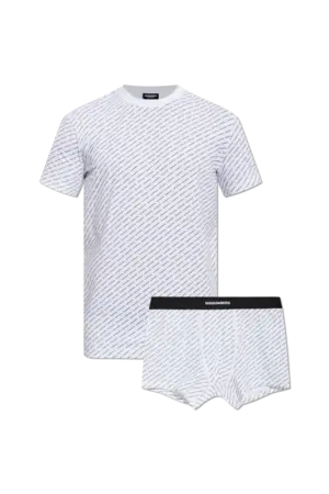 Dsquared2 Set From The 'underwear' Line: T-shirt And Boxer Shorts - White