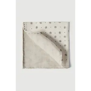 Brunello Cucinelli Silk Pocket Square With Geometric Design - Butter
