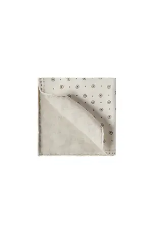 Brunello Cucinelli Silk Pocket Square With Geometric Design