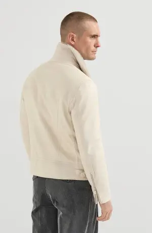 Brunello Cucinelli Nappa Leather Biker Jacket With Thermore® Padding And Detachable Shearling Collar