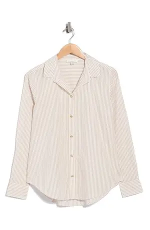 BEACHLUNCHLOUNGE Bentley Striped Cotton Button-up Shirt - Cinnamon