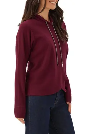 Karen Kane Rhinestone Crossover Hoodie