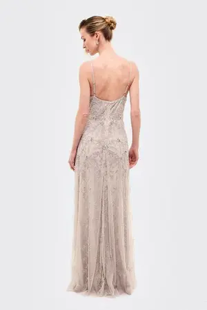 BEAUUT Embellished Sequins Cowl Maxi Dress