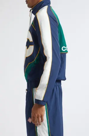Casablanca Colorblock Logo Embroidered Windbreaker Jacket