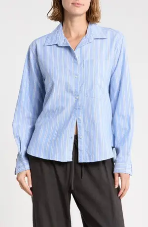 BEACHLUNCHLOUNGE Striped Cotton Shirt - Sky Line