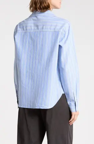 BEACHLUNCHLOUNGE Striped Cotton Shirt - Sky Line