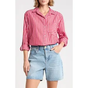 BEACHLUNCHLOUNGE Carson Stripe Button-up Shirt - Ruby Lines