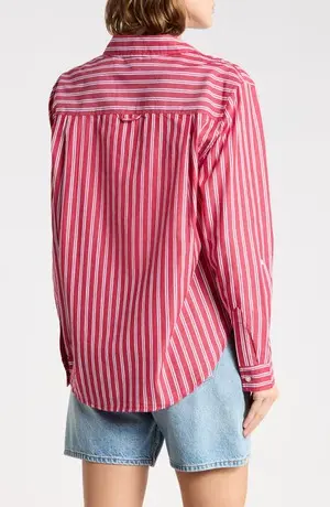 BEACHLUNCHLOUNGE Carson Stripe Button-up Shirt - Ruby Lines