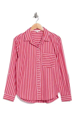 BEACHLUNCHLOUNGE Carson Stripe Button-up Shirt - Ruby Lines