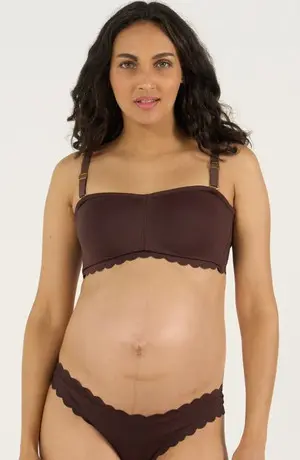 CACHE COEUR Skin Maternity And Nursing Invisible Bandeau Bra C/d Cup - Chocolate