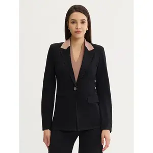 Misook Tailored Luxestretch Contrast Stitch Blazer