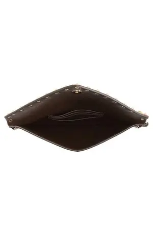 Valentino Garavani Medium Rockstud Flat Suede Wristlet Envelope Pouch