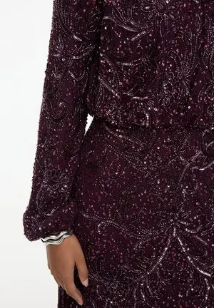 MARYISA Modest Embellished Sequin Dress