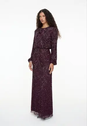 MARYISA Modest Embellished Sequin Dress