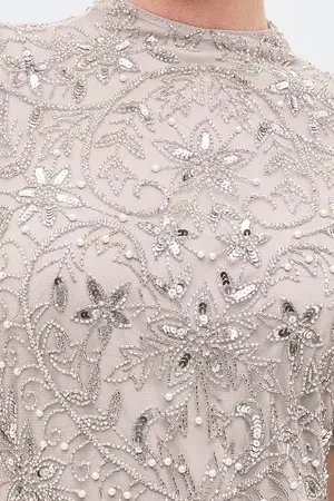 BEAUUT Embellished High Neck Gown