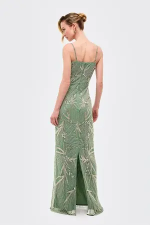 BEAUUT Embellished Sequins Fitted Gown