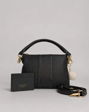 POM POM LONDON City Slim Crossbody Bag Bundle Black