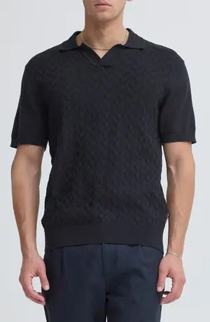 CASUAL FRIDAY Dyrvik Textured Cotton Knit Polo