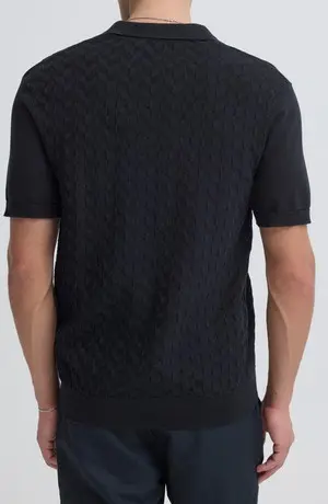 CASUAL FRIDAY Dyrvik Textured Cotton Knit Polo