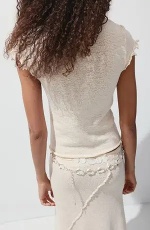 Mango Wavy Cap Sleeve Sweater