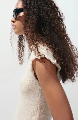 Mango Wavy Cap Sleeve Sweater