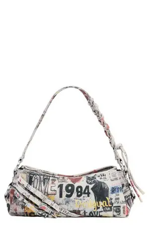Desigual Small Mixed Print Denim Crossbody Bag