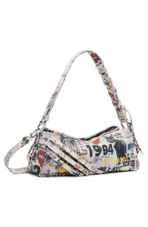 Desigual Small Mixed Print Denim Crossbody Bag