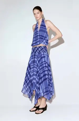 Mango Maxi Flared Skirt