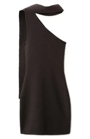 Mango Asymmetrical Knit Dress With Scarf