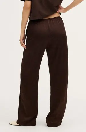 Madewell Devon Satin Wide Leg Pants - Dark Chicory