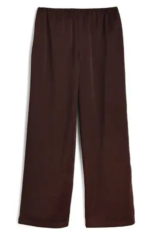 Madewell Devon Satin Wide Leg Pants - Dark Chicory