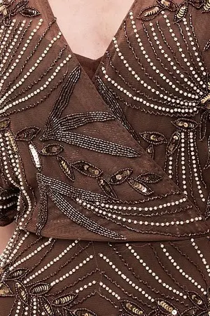 BEAUUT Embellished Sequin Fitted Gown