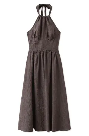 Mango Gingham Halter Dress
