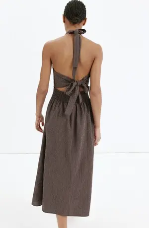 Mango Gingham Halter Dress