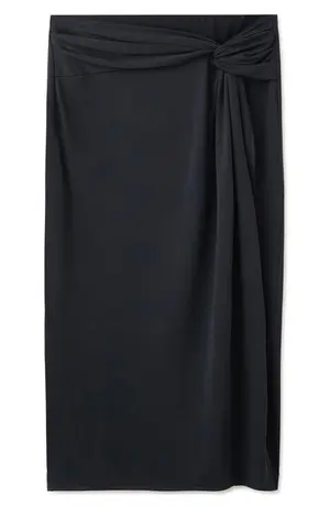 Mango Ruched Midi Skirt