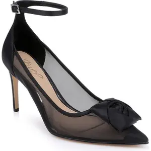 Badgley Mischka Beckett Ankle Strap Pumps - Black Mesh