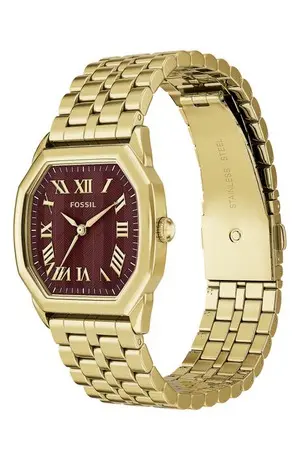 Fossil Harlow Octagonal Case Guilloche Dial Bracelet Watch