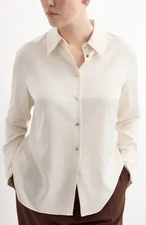 Mango Satin Finish Flowy Shirt