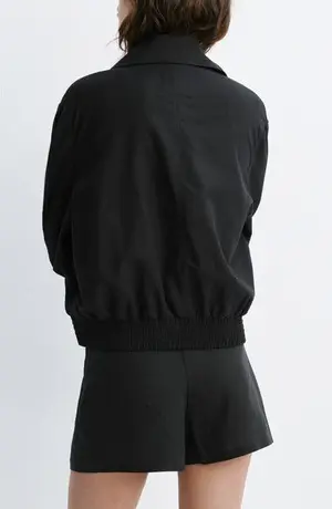Mango Funnel Neck Bomber Jacket