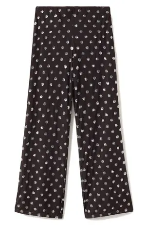 Mango Sequin Straight Leg Trousers - Chocolate