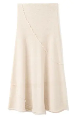Mango Wavy Trim Pull-on Midi Skirt