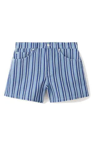 Mango Stripe Denim Shorts
