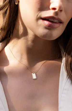 BROOK & YORK Lola Crystal Tag Pendant Necklace