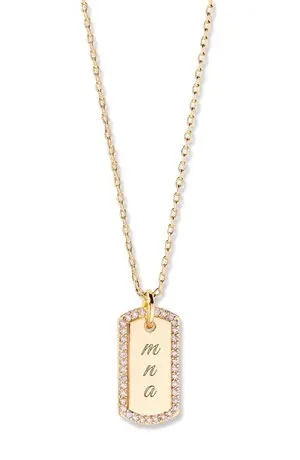 BROOK & YORK Lola Crystal Tag Pendant Necklace - Gold